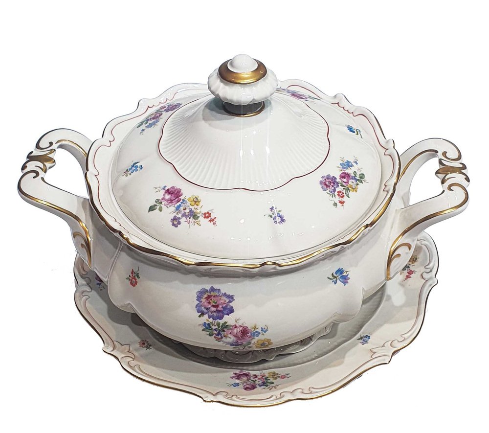 German Porcelain Tureen and Charger by VEB R,Reichenbach, Set of 3 for ...