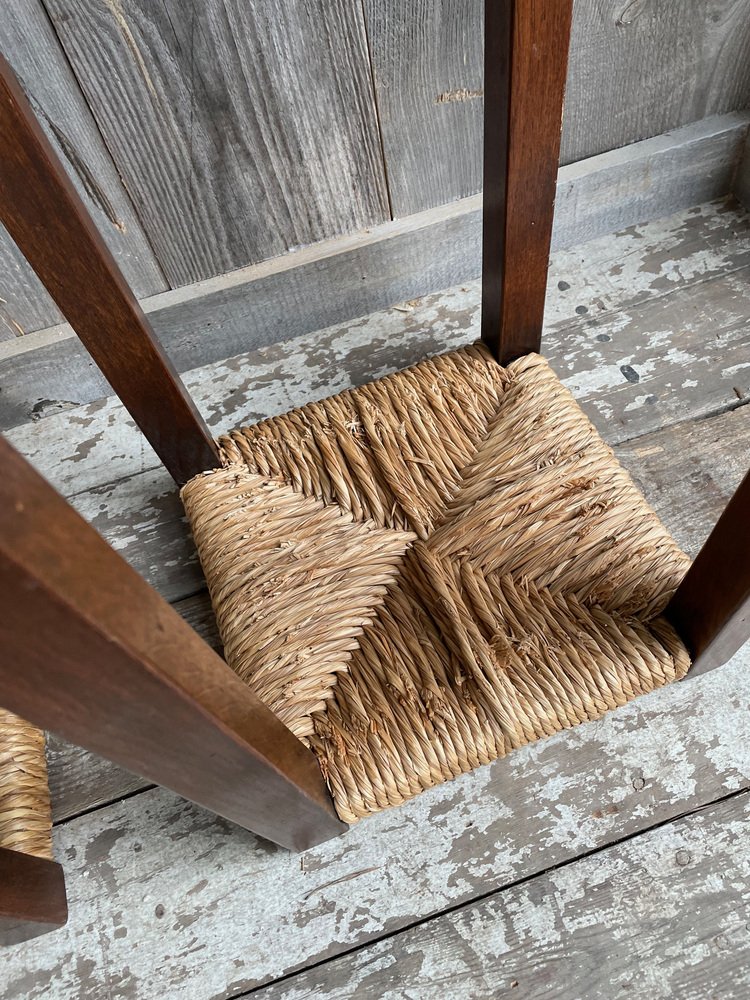 Vintage Straw Stools, Set of 2 for sale at Pamono