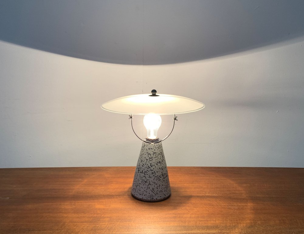 Vintage Postmodern Eno Glass and Terrazzo Table Lamp from Ikea, 1990s ...