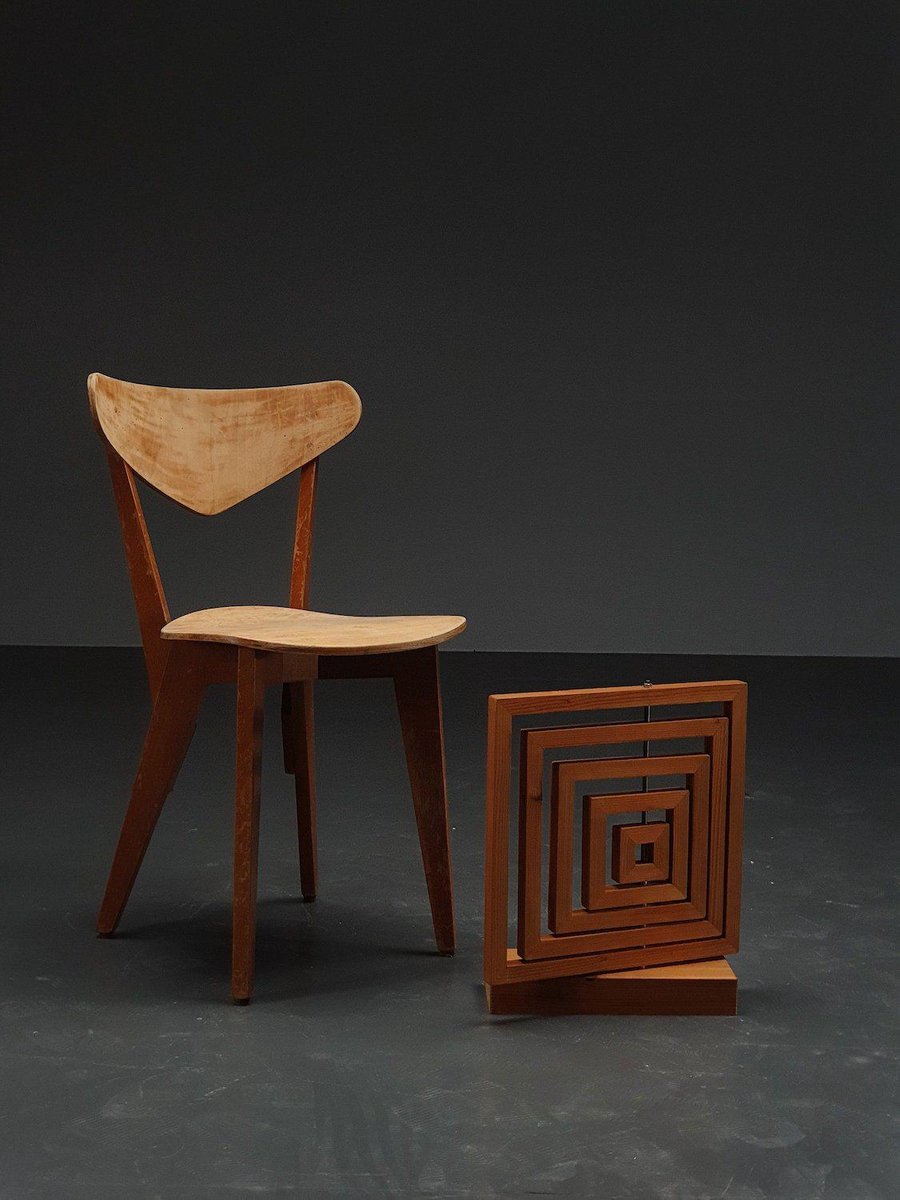 Dutch Artist, Geometric Sculpture, 1960s, Wood & Iron for sale at Pamono