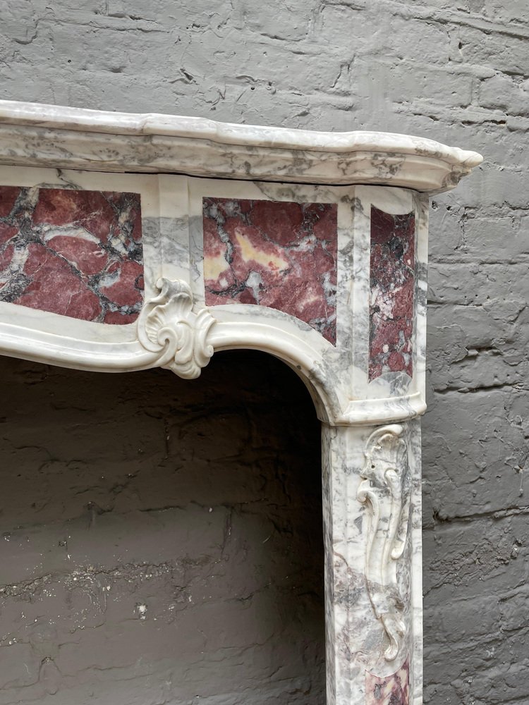 Antique Provincial Louis XV Style Fireplace Mantel in Marble, 1790 for ...