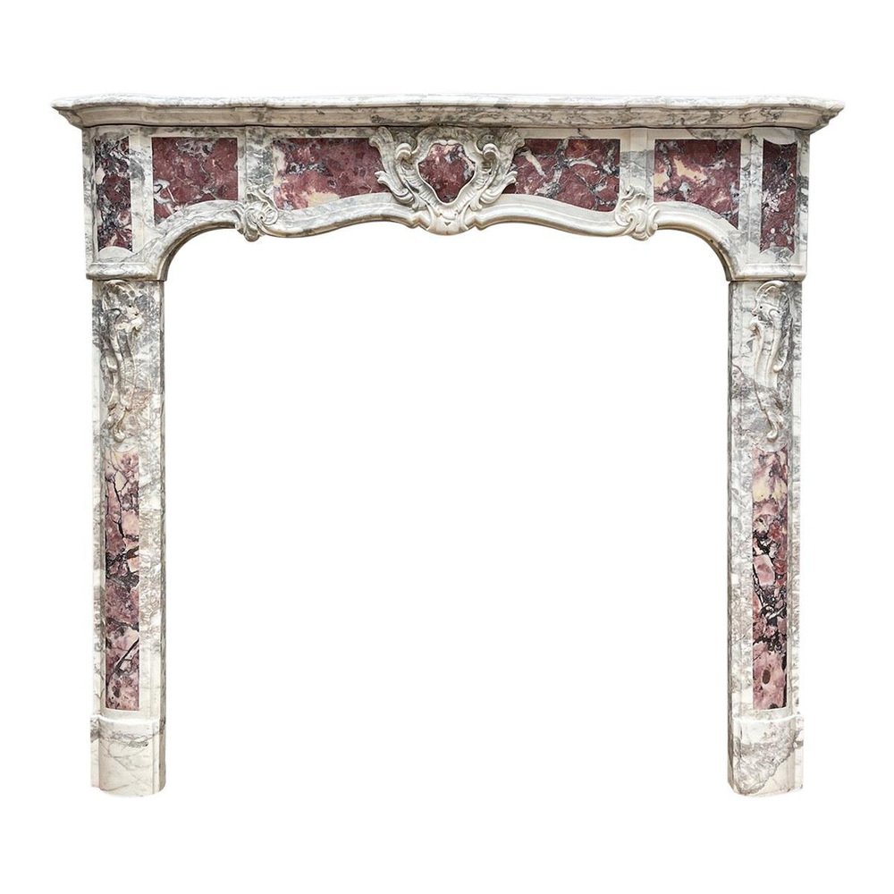 Antique Provincial Louis XV Style Fireplace Mantel in Marble, 1790 for ...