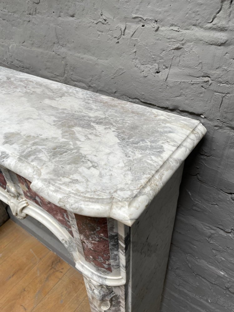 Antique Provincial Louis XV Style Fireplace Mantel in Marble, 1790 for ...