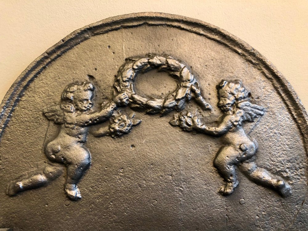 Griglia antica in stile georgiano in acciaio brunito e ferro battuto in ...