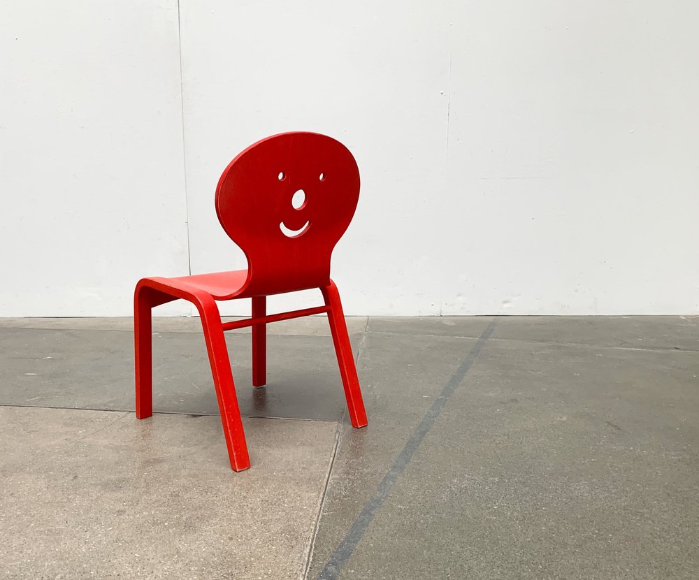 Vintage Postmodern Wooden Children Clown Face Chair, 1990s for sale at ...