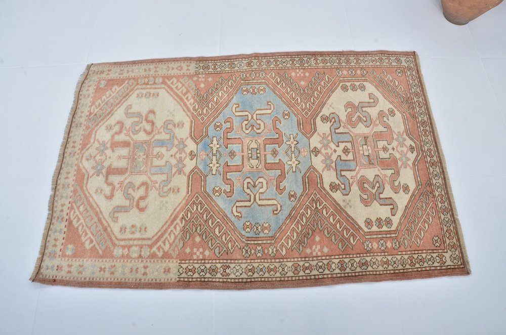 Handmade Rug in Faded Wool for sale at Pamono