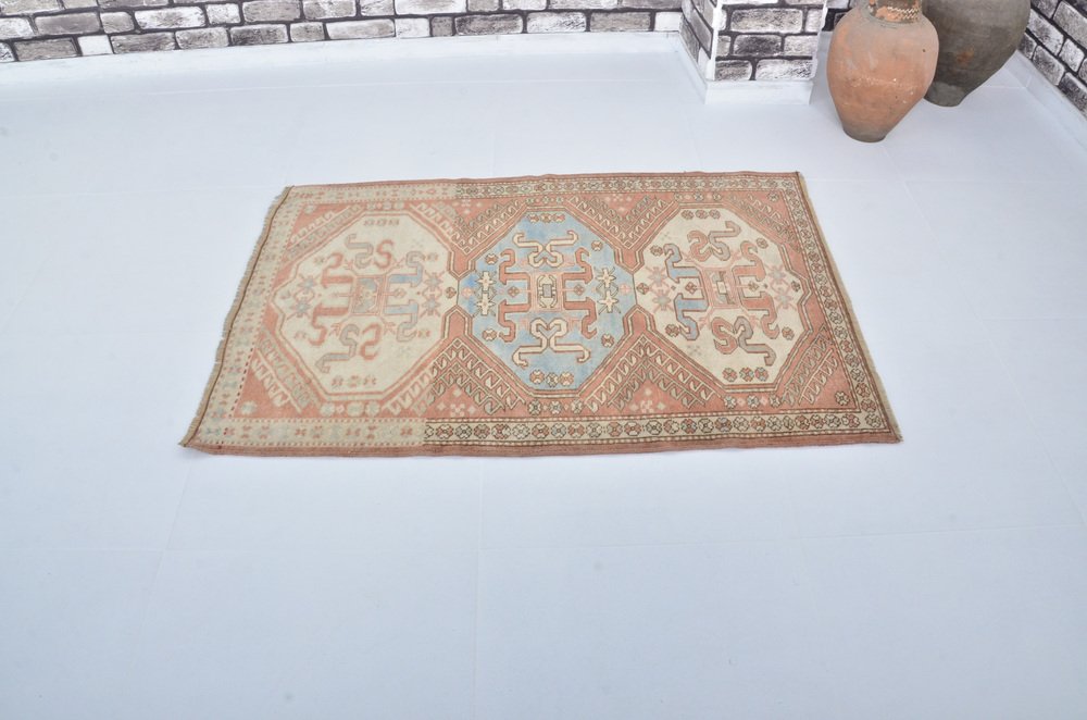 Handmade Rug in Faded Wool for sale at Pamono