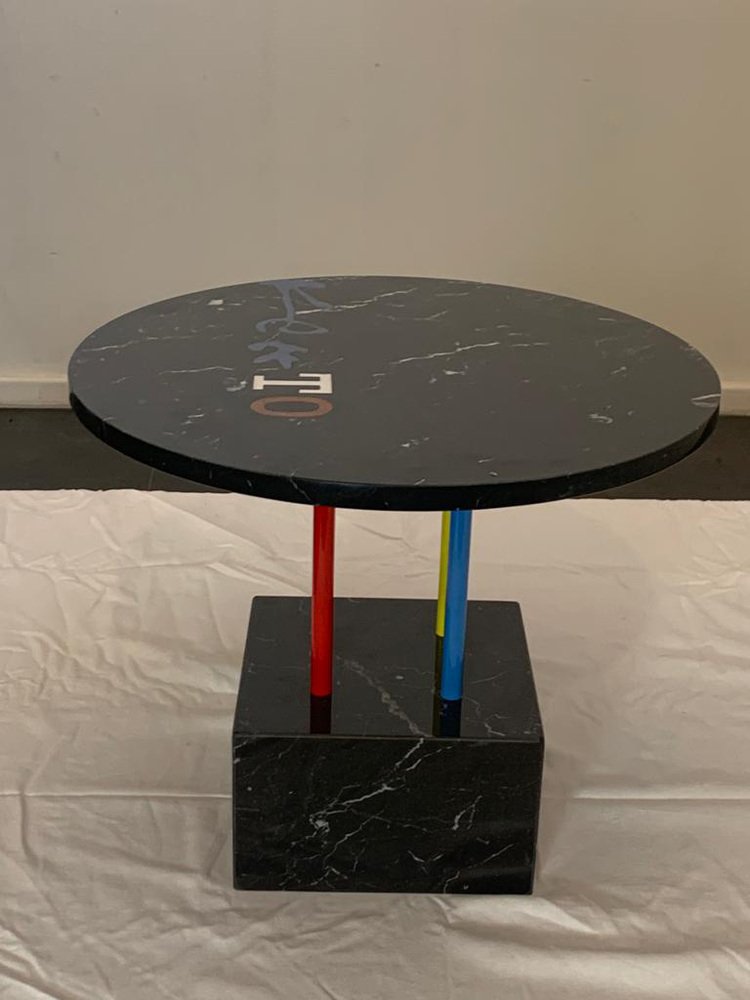 Kleeto Tisch mit Intarsien aus Marmor und Metall von Cleto Munari bei Pamono kaufen