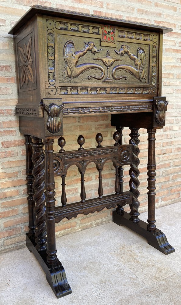 Mobile bar antico rinascimentale in quercia, Spagna, 1890 in vendita su ...