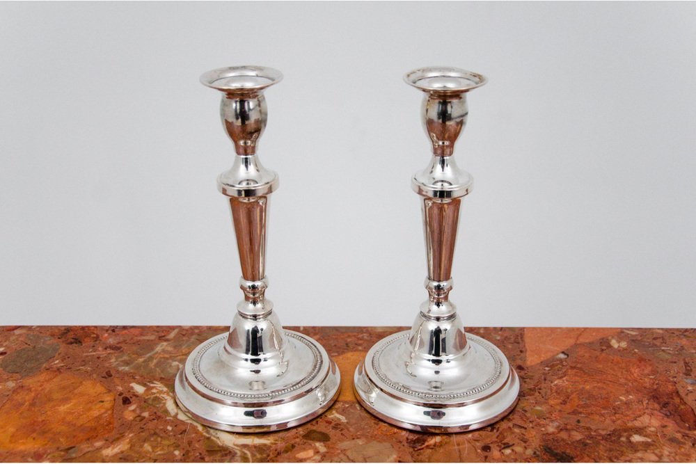 Northern European Silver Candlesticks, Set of 2 for sale at Pamono