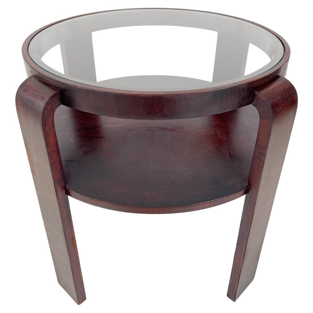 Art Deco Round Coffee Table, Czechoslovakia, 1930s for sale at Pamono