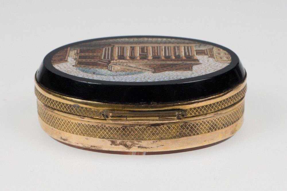 Micro-Mosaic Pantheon in Rome Box with Agate Background, Early 19th ...
