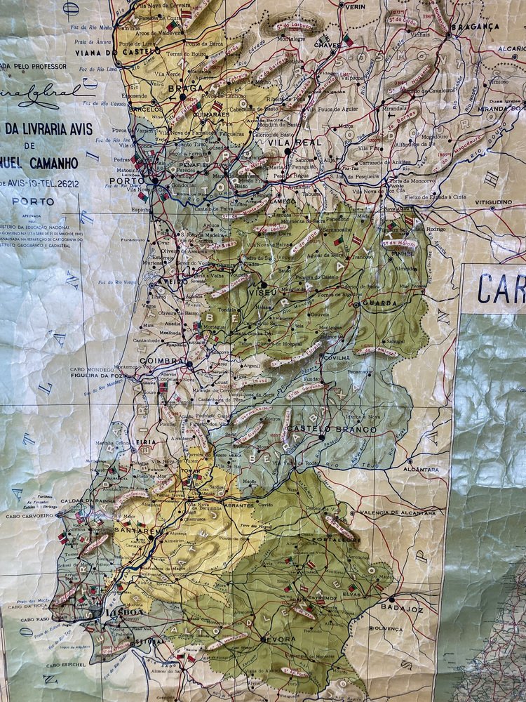 Chorographic Map of Portugal, 1942 for sale at Pamono