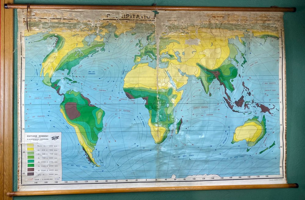 Annual Rainfall Map, 1960s for sale at Pamono
