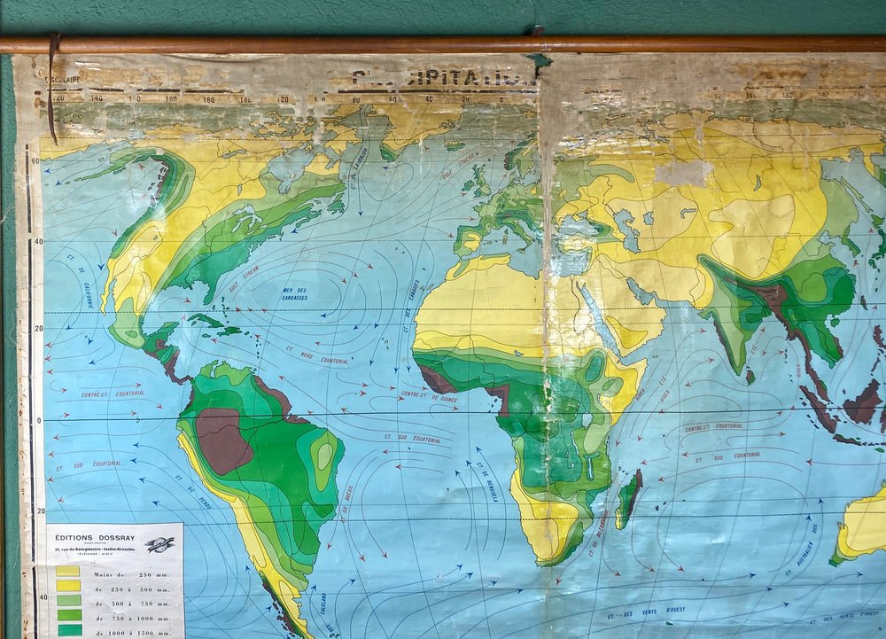 Annual Rainfall Map, 1960s for sale at Pamono