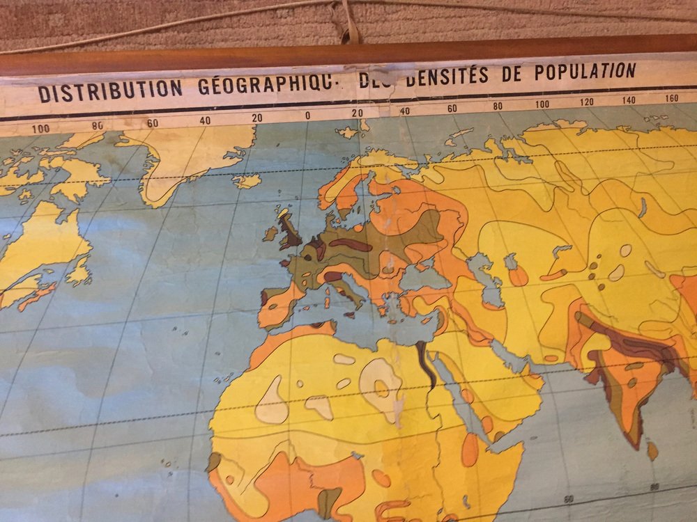 Population Density Map, 1960s for sale at Pamono