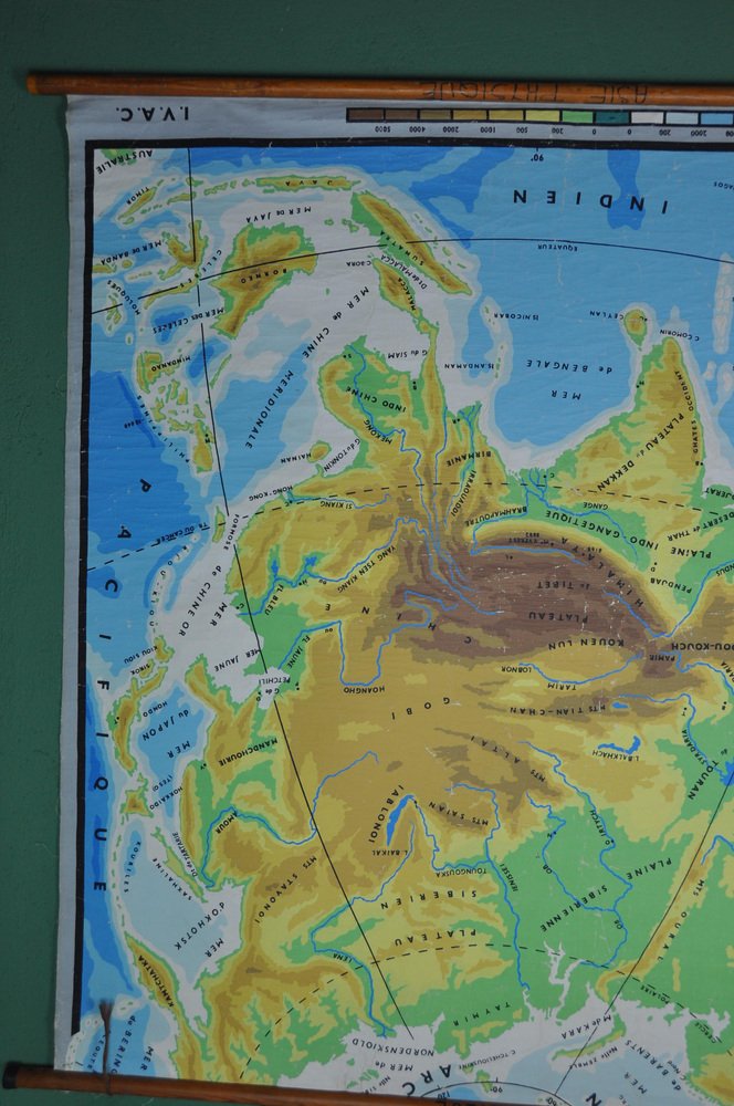 Physical Map of Asia, 1960s for sale at Pamono