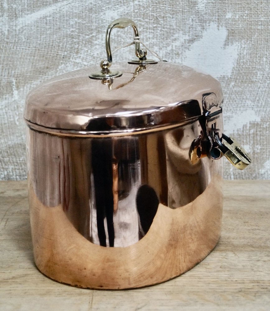 Victorian Copper & Brass Hat Tin for sale at Pamono