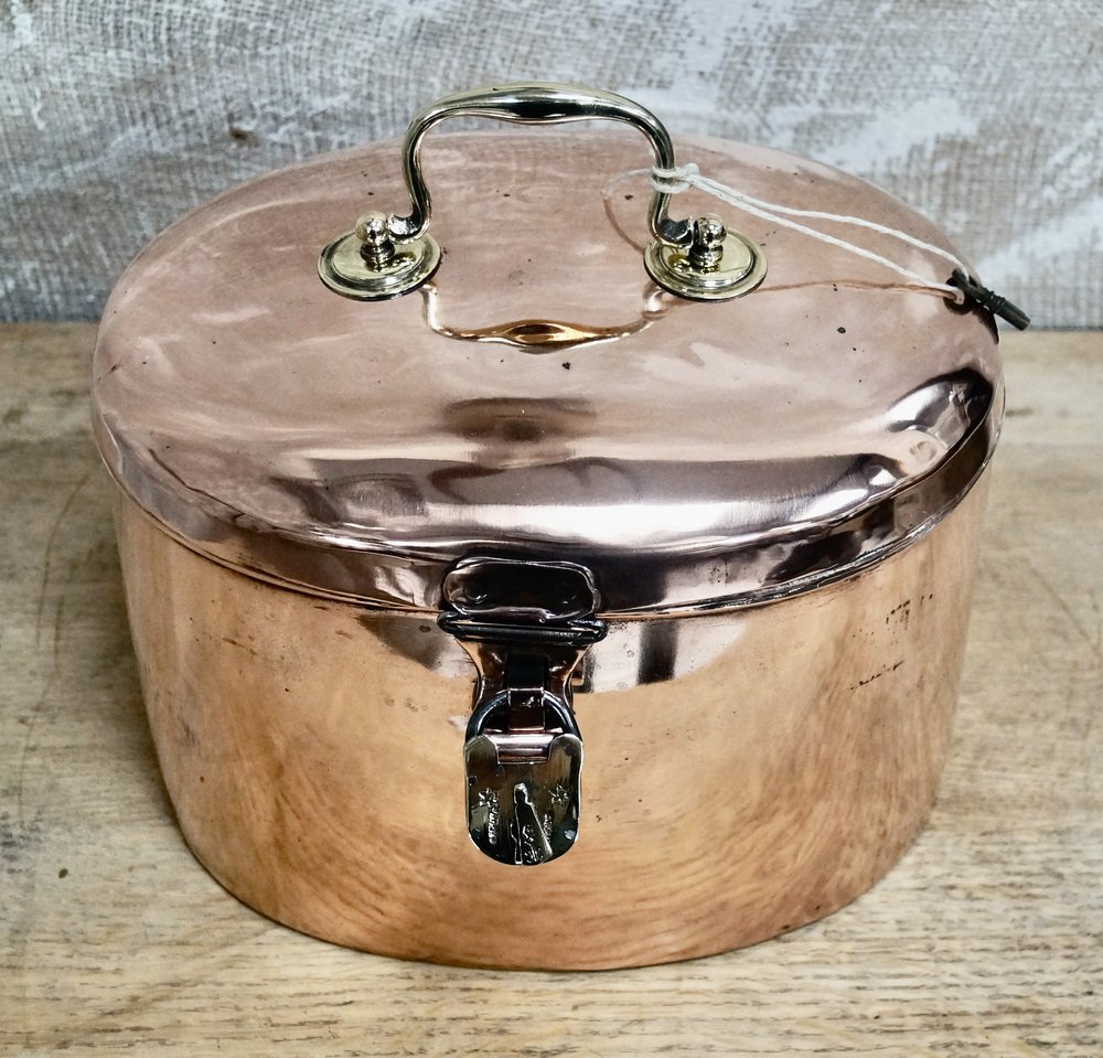 Victorian Copper & Brass Hat Tin for sale at Pamono