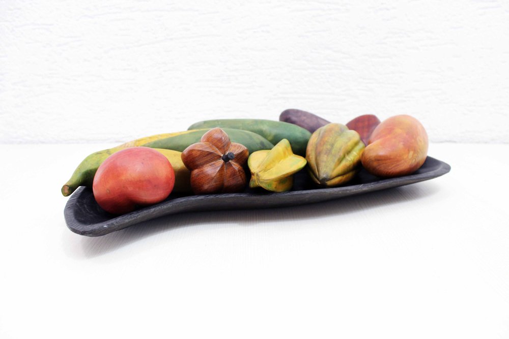 Sculpted Wooden Fruit and Vegetable Tray, 1970s for sale at Pamono