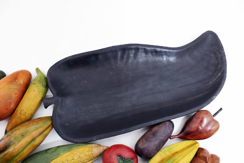 Sculpted Wooden Fruit and Vegetable Tray, 1970s for sale at Pamono