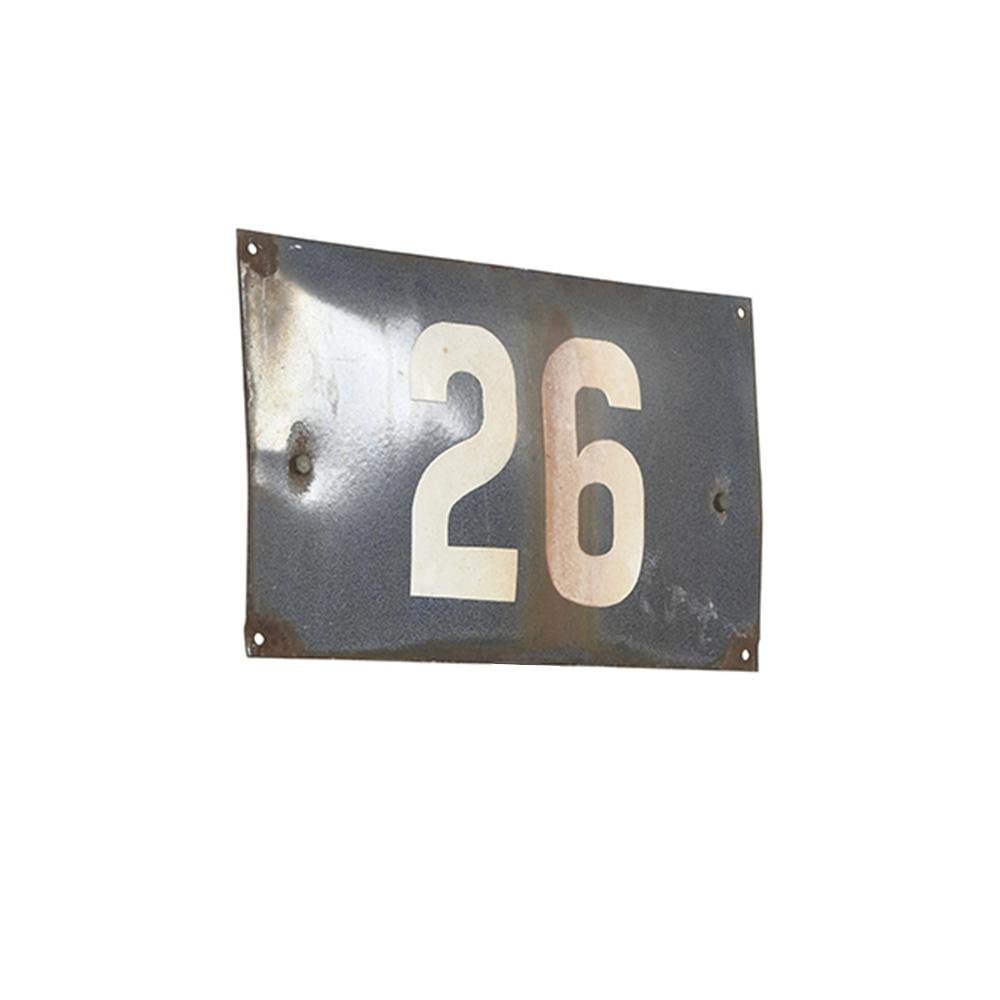 Enameled Metal Number 26 Plate for sale at Pamono