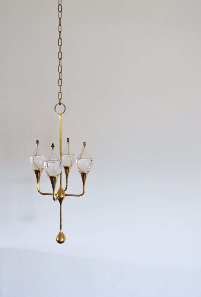 Danish Clear Drops Oil Lamp Candelabra by Freddie Andersen, 1970s for ...