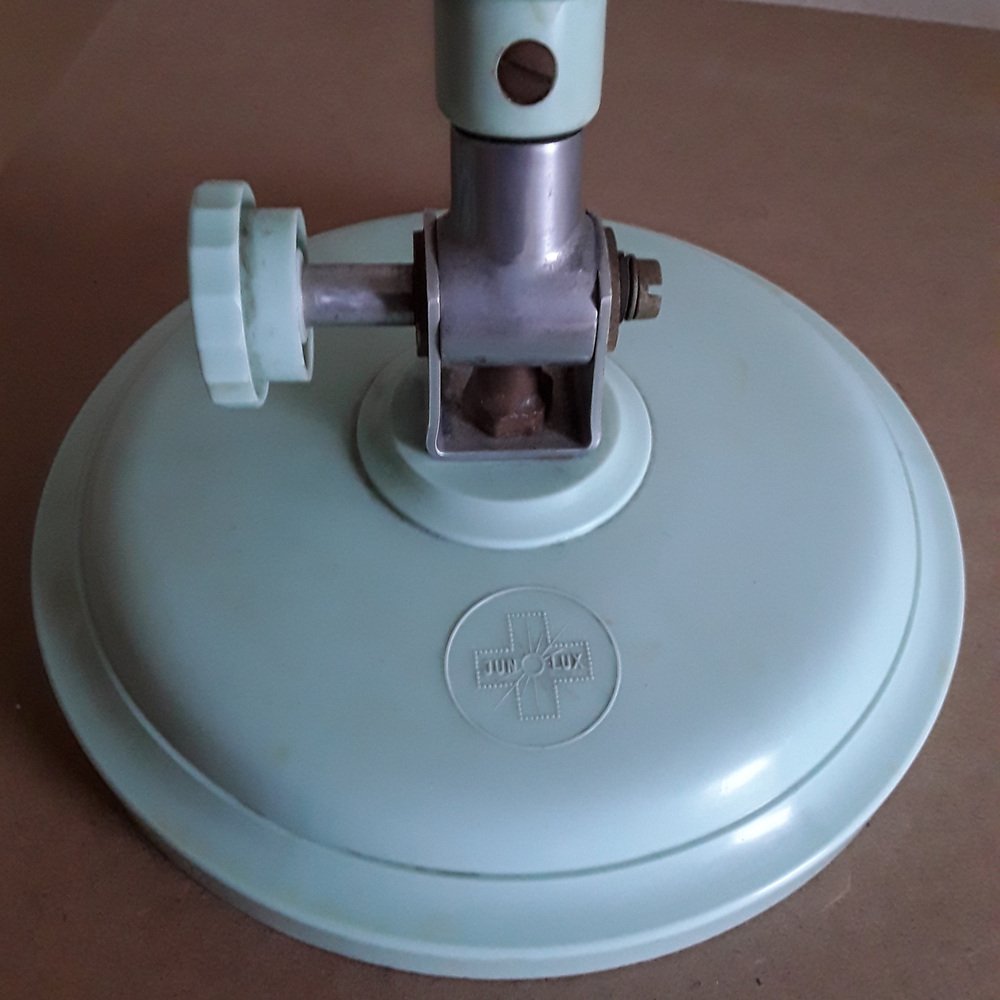 German Art Deco Adjustable Desk Lamp with Mint Green Bakelite Base and ...