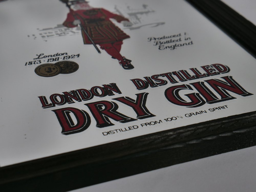 Vintage Beefeater Gin Advertising Mirror, 1960s for sale at Pamono