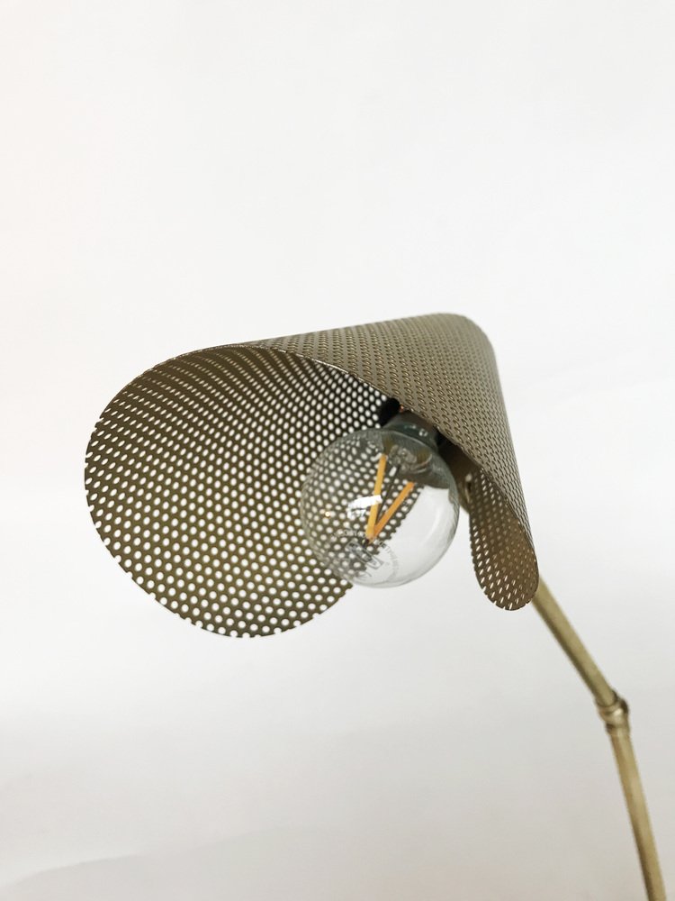 Small Desk Lamp with Perforated Iron Shade for sale at Pamono