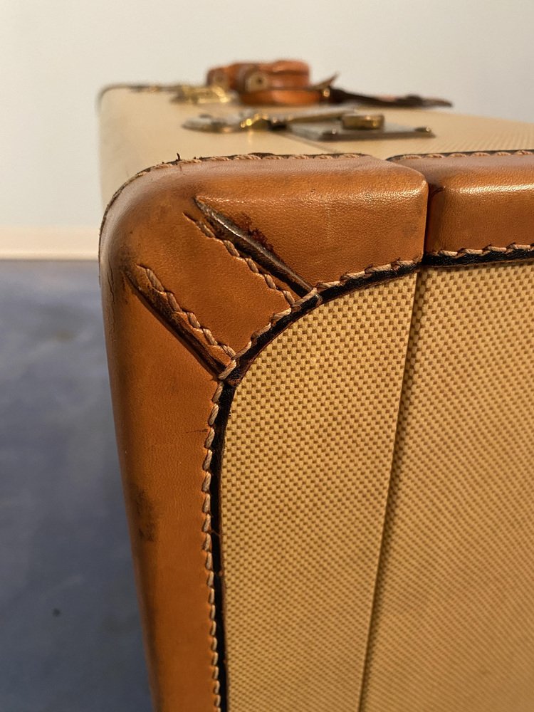 Maleta italiana Mid-Century moderna en crema, 1960 en venta en Pamono