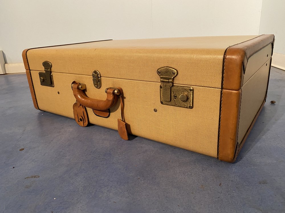 Mid-Century Modern Italian Cream Suitcase, 1960 for sale at Pamono