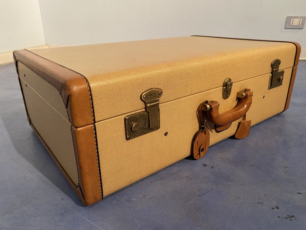 Mid-Century Modern Italian Cream Suitcase, 1960 for sale at Pamono