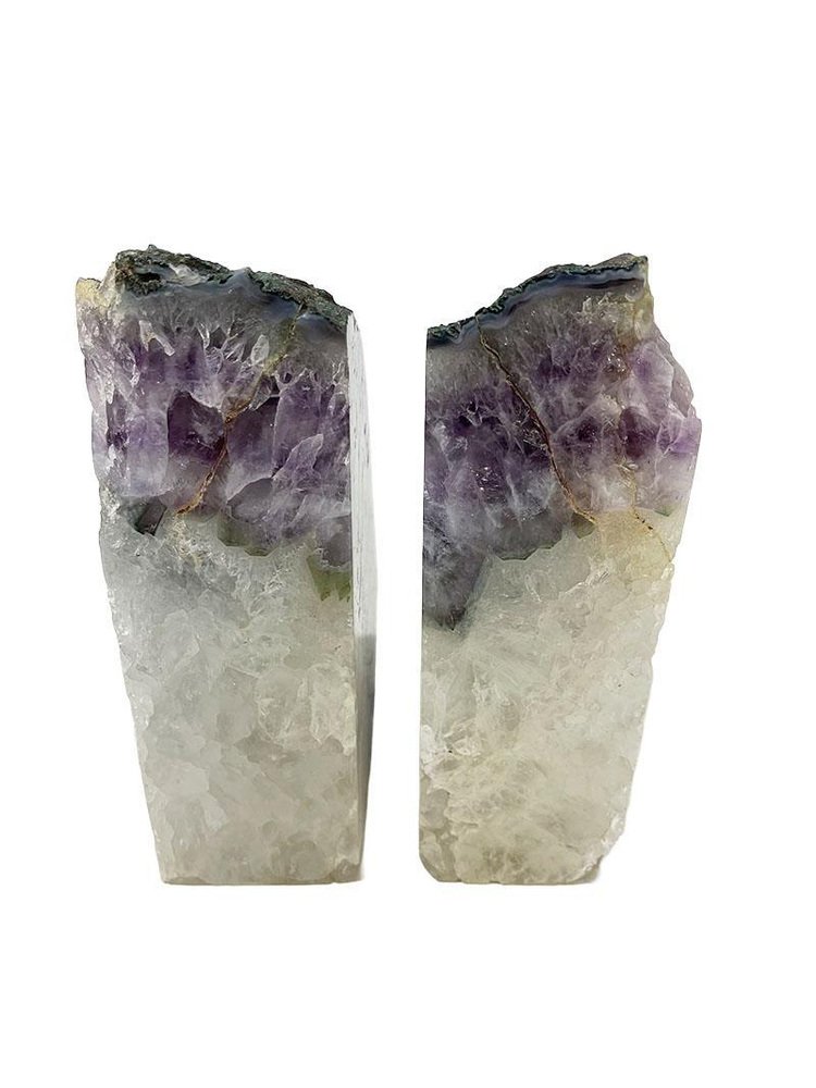 Large Amethyst Bookends, 1970s, Set of 2 for sale at Pamono