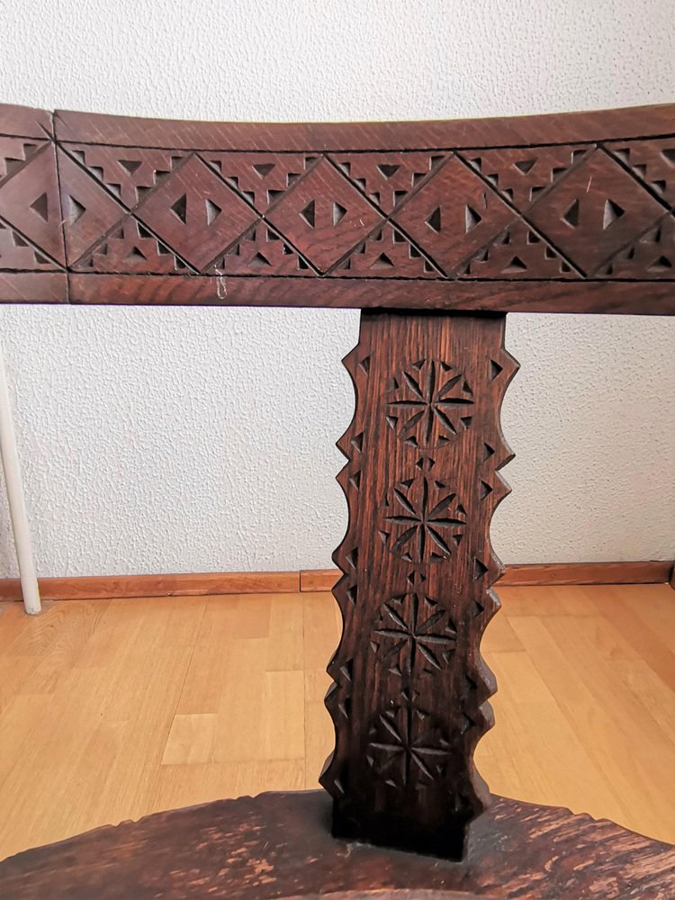 Mid-Century Modern Italian Carved Chair by Ettore Zaccari, 1950s for ...