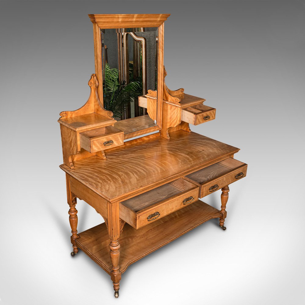 Antique Scottish Victorian Satinwood Dressing Table for sale at Pamono