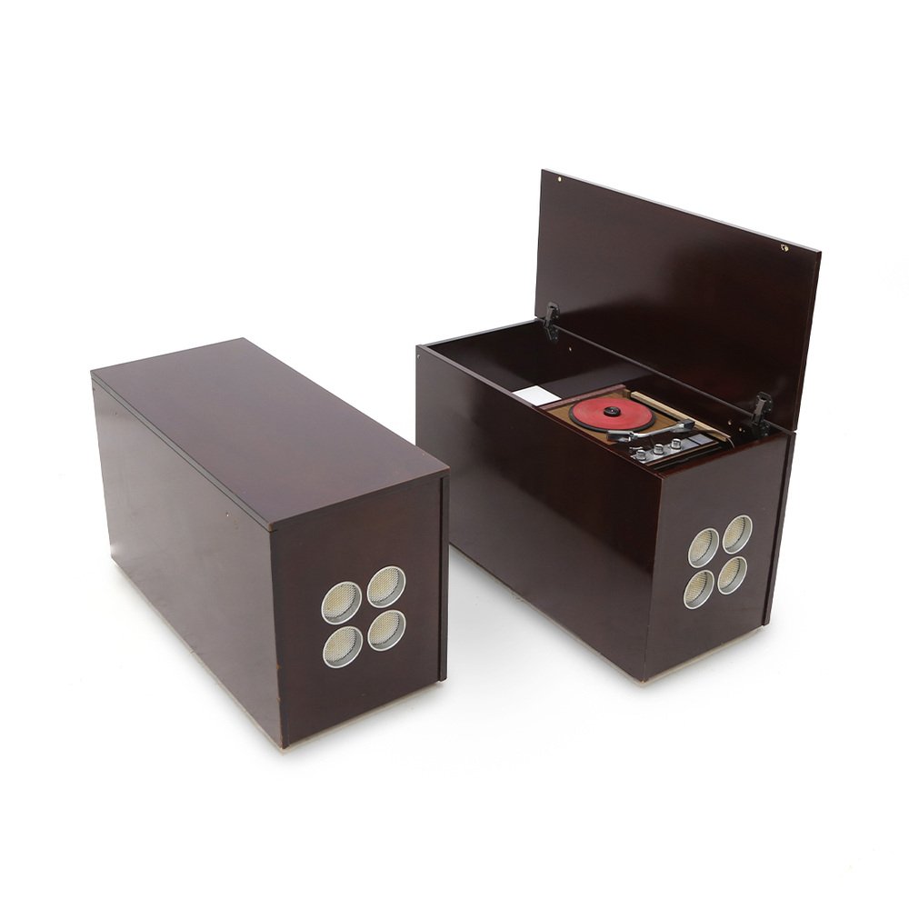 Cabinets with Bar and Stereo Turntable, 1960s, Set of 2 for sale at Pamono