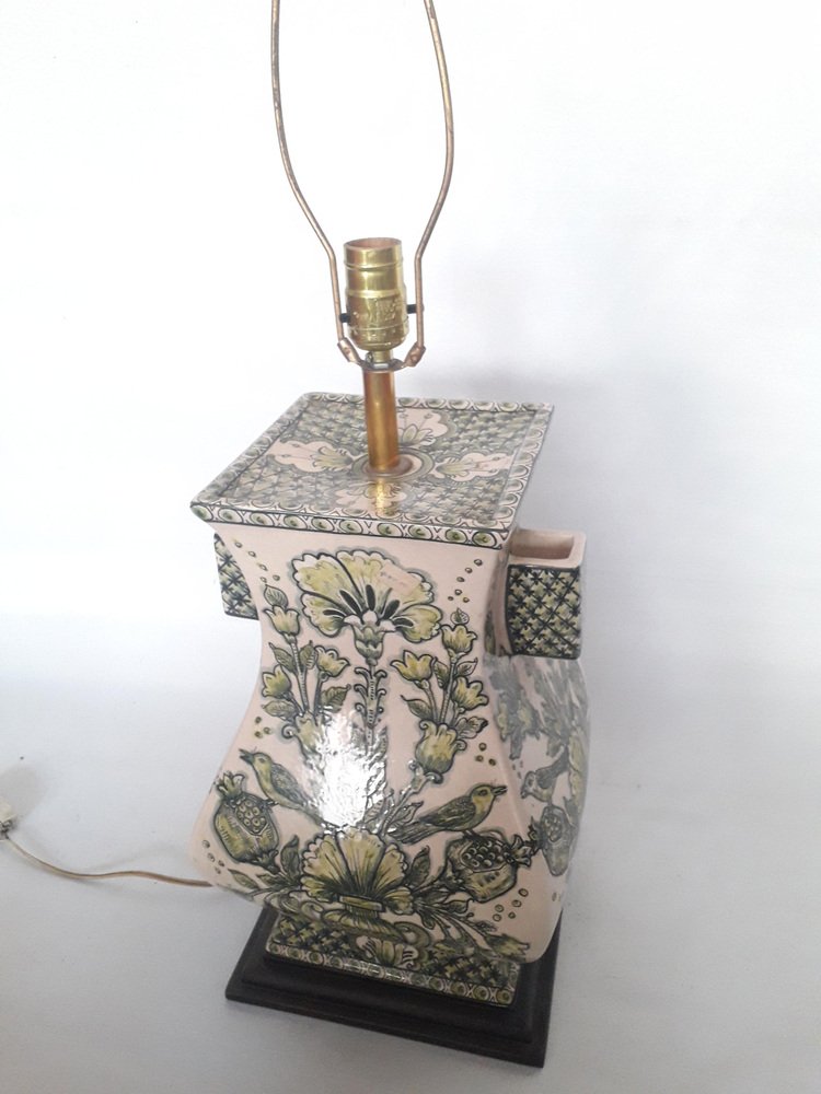 Hand Painted Ceramic Table Lamp by Paterna Majolica Dart, 1970s for ...