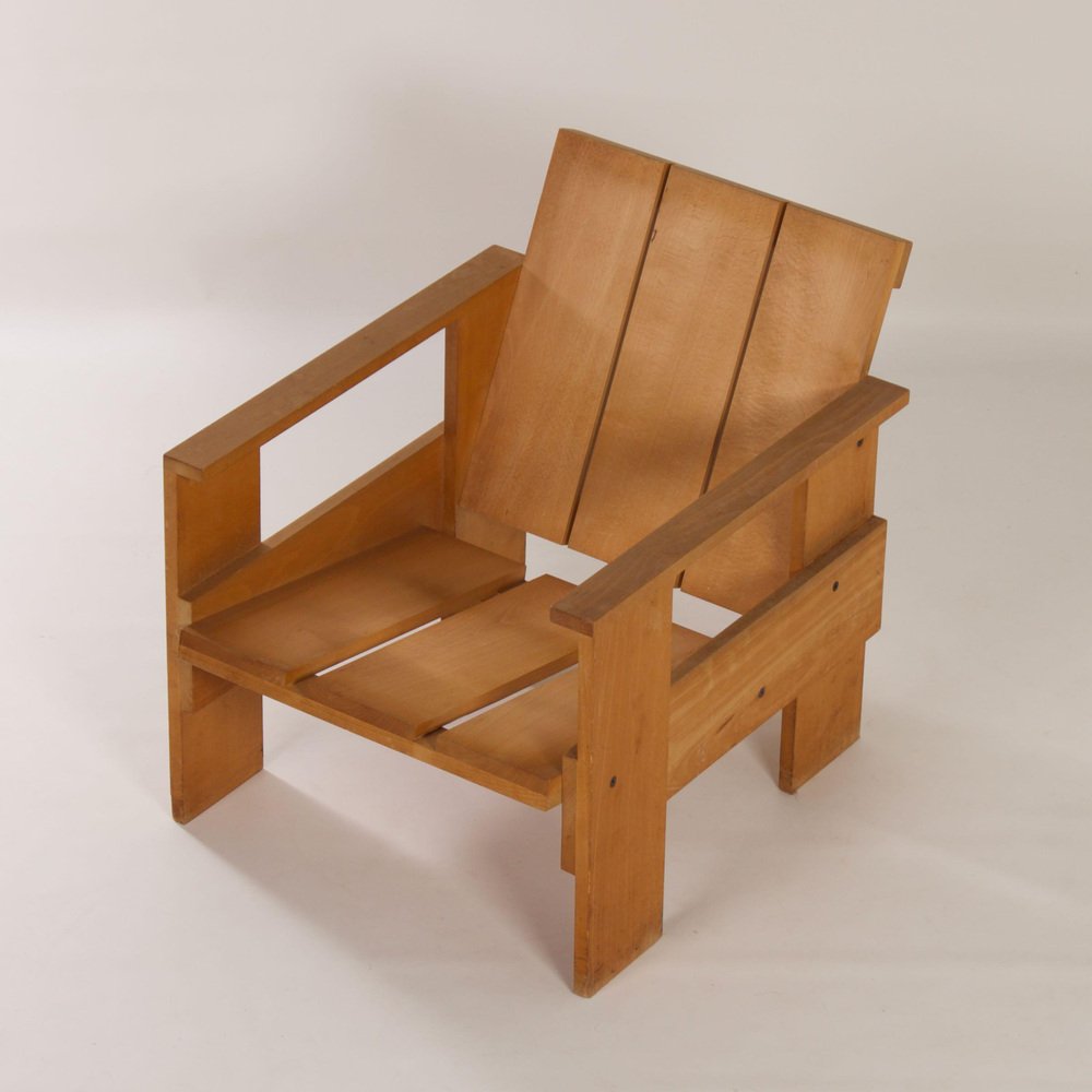 Crate Chair by Gerrit Thomas Rietveld for Cassina, 1980s for sale at Pamono