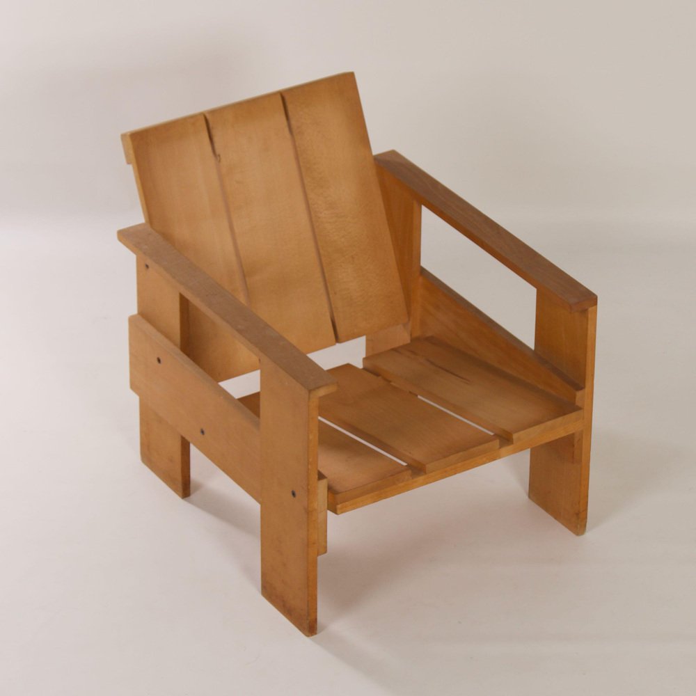 Crate Chair by Gerrit Thomas Rietveld for Cassina, 1980s for sale at Pamono