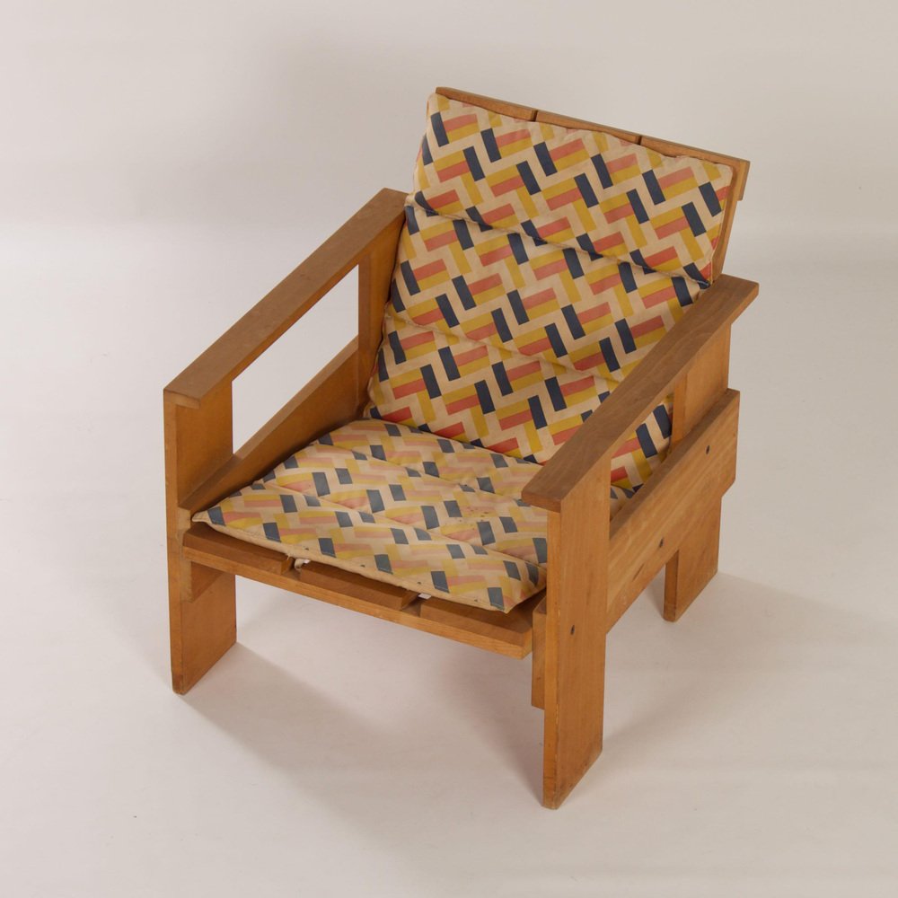 Crate Chair by Gerrit Thomas Rietveld for Cassina, 1980s for sale at Pamono