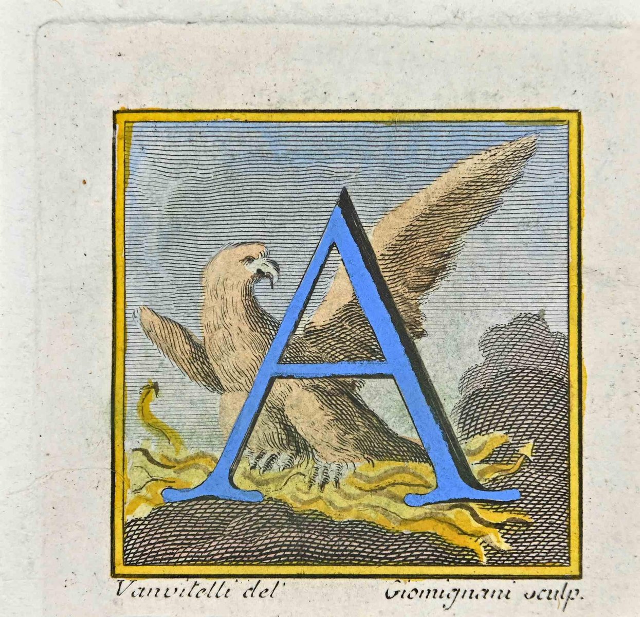 Luigi Vanvitelli, Letter of the Alphabet: A, Etching, 18th Century for ...