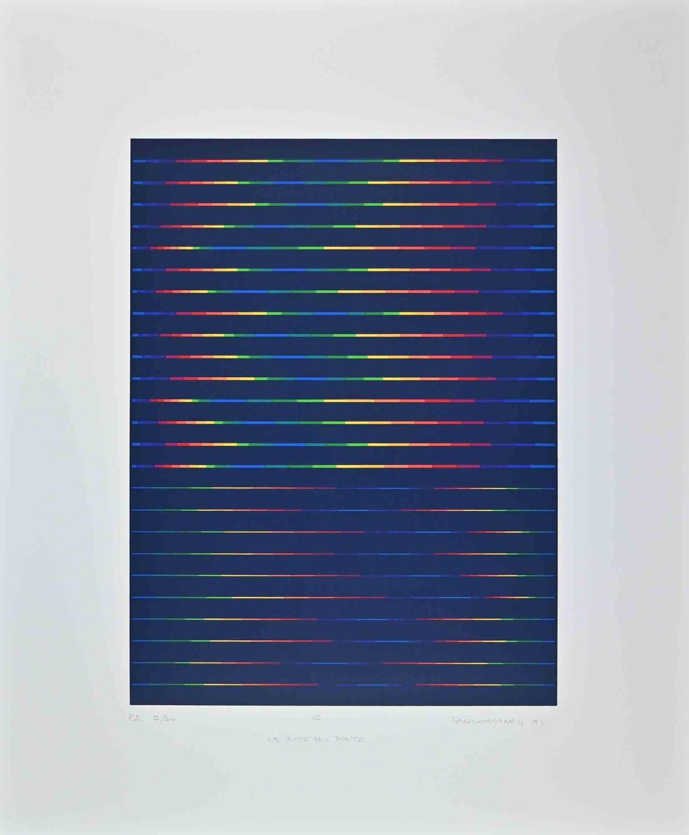 Paolo Minoli, Die Noten, 1992, Screen Print for sale at Pamono