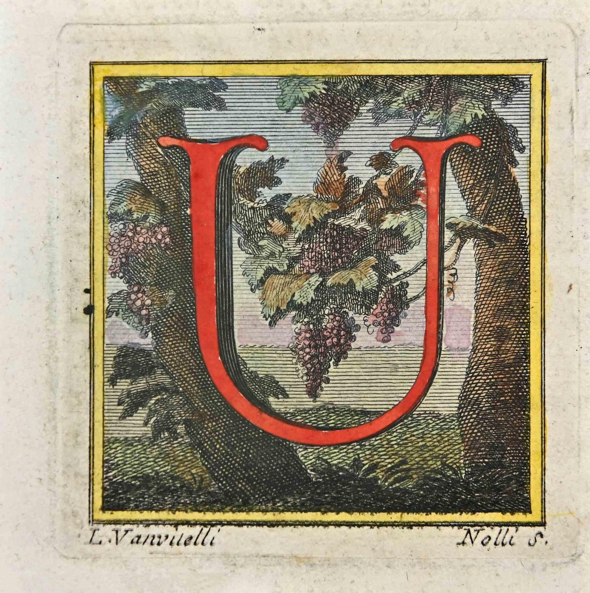Luigi Vanvitelli, Letter of the Alphabet: U, Etching, 18th Century for ...