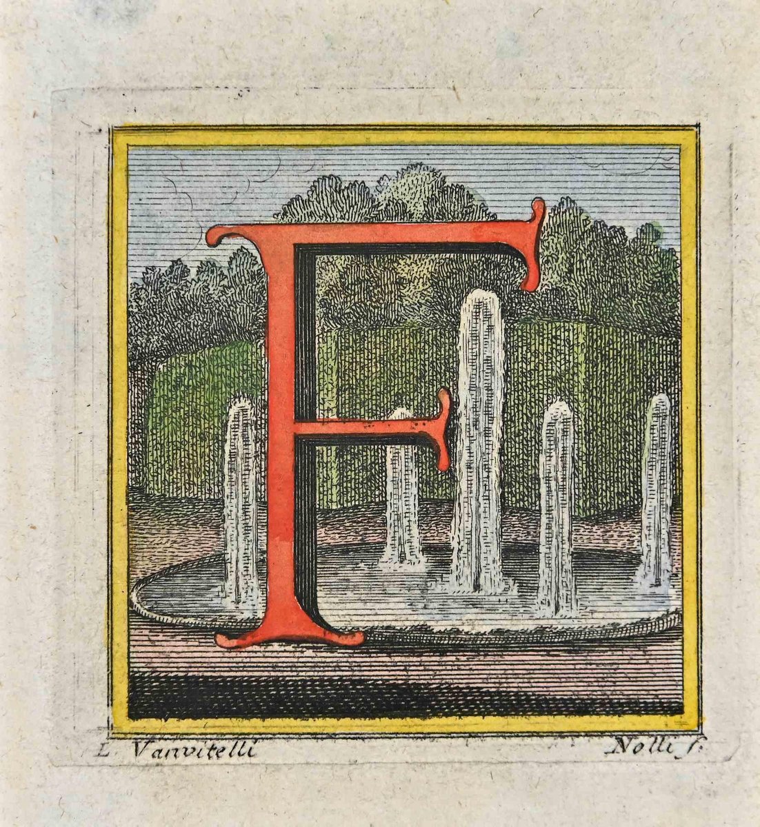 Luigi Vanvitelli, Letter of the Alphabet: F, Etching, 18th Century for ...
