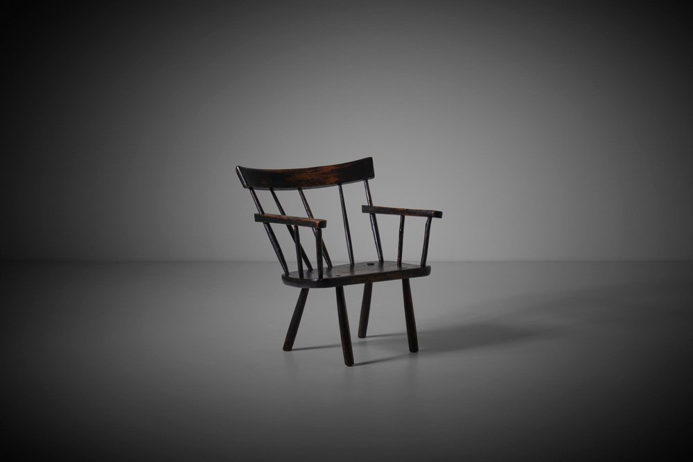 19th Century Folk Art Welsh Stick Chair for sale at Pamono