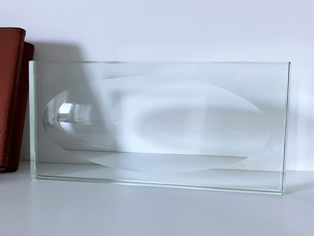 Italienische Schreibtischschatulle aus Leder & Glas von Fontana Arte ...