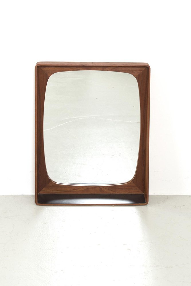 Danish Mirror with Teak Frame for sale at Pamono