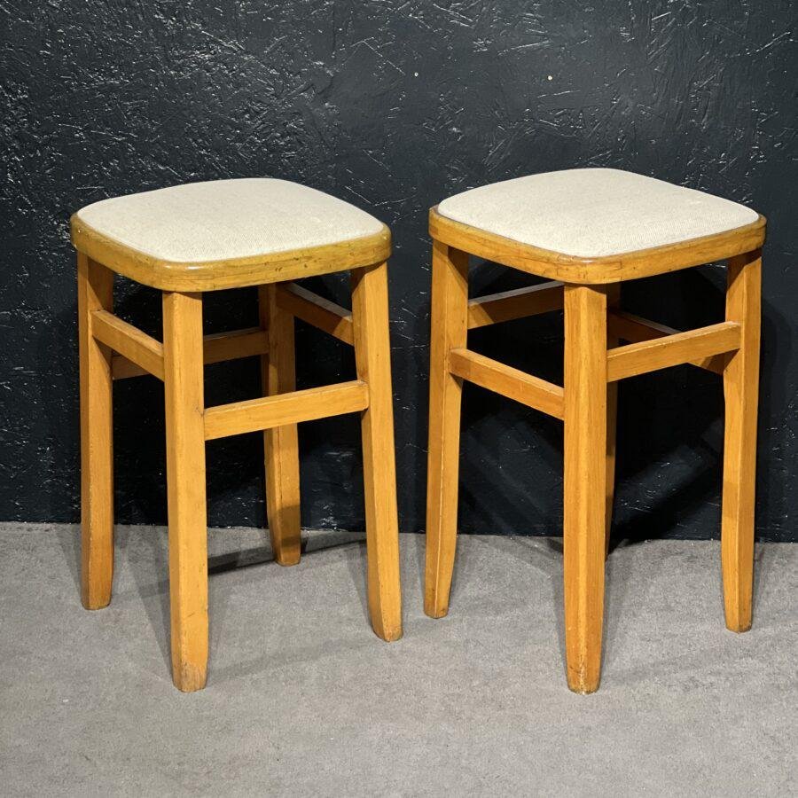 Vintage Buchenholz Hocker, 2er Set bei Pamono kaufen