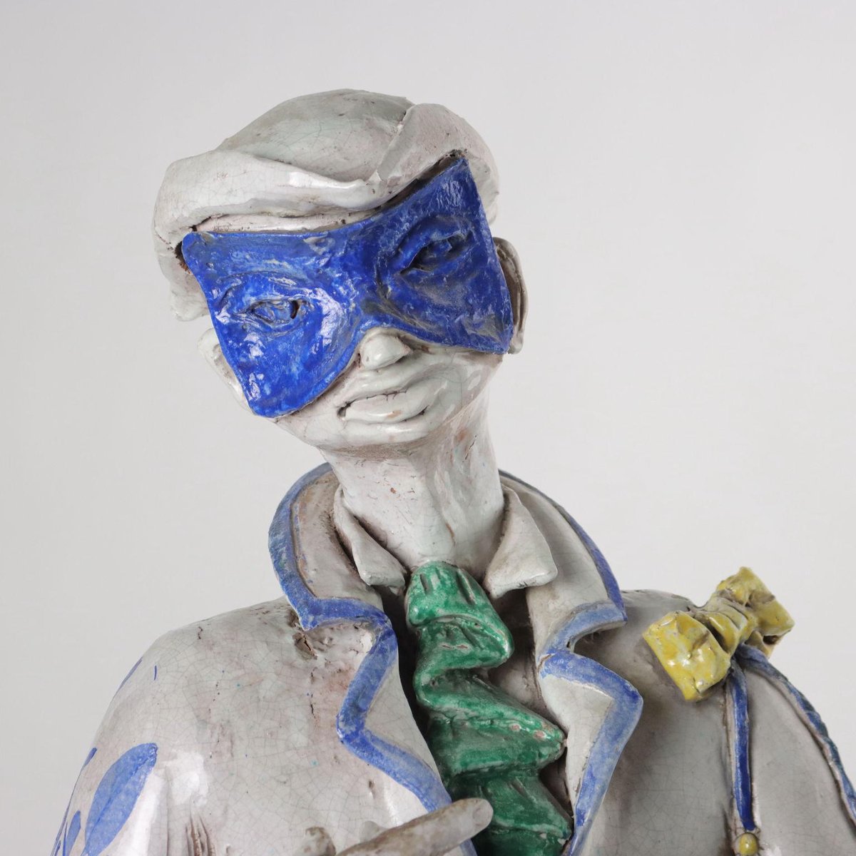 Masking Figure in Enamelled Terracotta for sale at Pamono